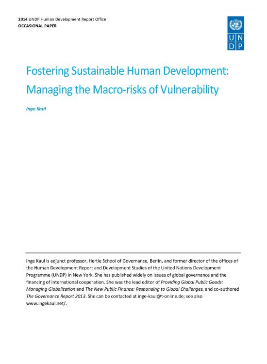 Fostering Sustainable Human Development | Human Development Reports