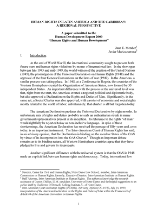 Human Rights in Latin America and the Caribbean | Human Development Reports
