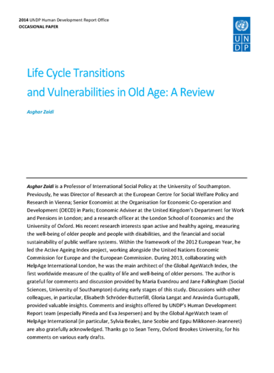 Life Cycle Transitions and Vulnerabilities in Old Age: A Review | Human ...